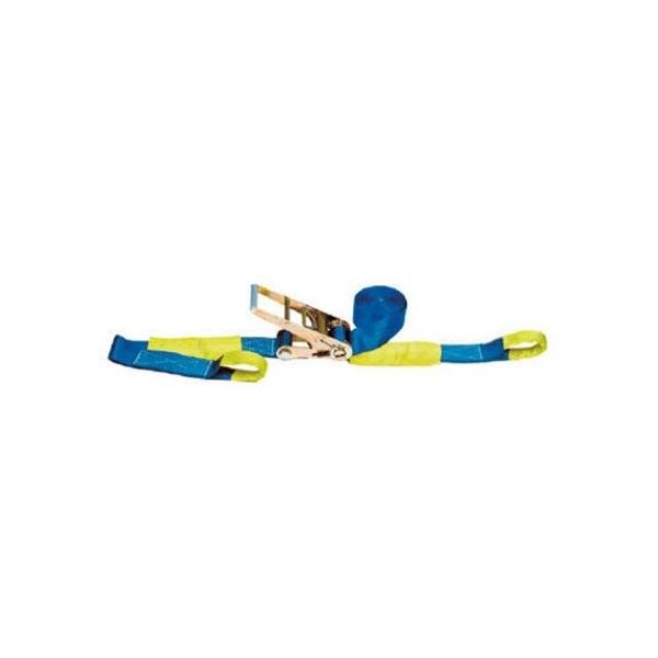 スリーブ2枚付です。 用途 貨物の荷締め作業。 牽引、固縛作業。 ベルト長さ(m)巻取側:6 ベルト幅(mm):75 固定ベルト長(m):1 調節ベルト長(m):6 先端ループ加工 使用荷重(kg):750 ●使用荷重(kg):750 ●固...