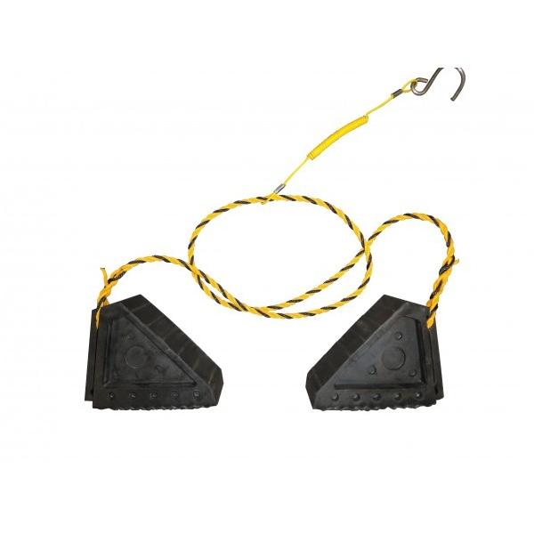 ●タイヤストッパーLセット(カールロープ付)。 ●カールロープとはコイル状の伸縮自在のロープです。 ●セット内容:タイヤストッパーL×2ヶ・ロープ(1.6m黄/黒)・カールロープ(25cm〜1m)フック付 タイヤ止め タイヤストッパー パー...