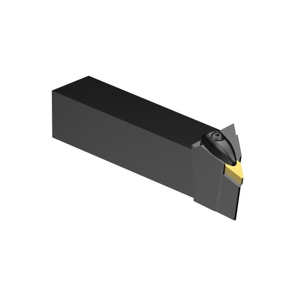 【商品説明】 ●優れた剛性の旋削用ダブルクランプホルダ。 ●取扱いが非常に簡単です。 1つのレンチで、チップとシムの交換が行えます。 ●ホルダの背面からでも簡単にチップ交換が可能です。 ●クランプセットやシムを交換することで幅広い種類のチッ...