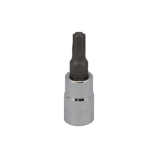 ●使いやすいビットソケット ●差込角(”SQ):1/4 ●サイズ:T27 ●全長(mm):37   【サイズ】 1/4DR　T-27 【入数】 1個 21865