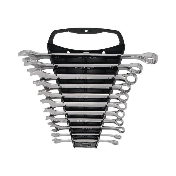 ●ミラー仕上げのメッキが美しいコンビネーションレンチセット。 ●壁掛・持ち運び兼用ホルダー付き。 ●セット内容:コンビレンチ:8・9・10・11・12・13・14・15・17・19・22mm(30208・30209・30210・30211・...