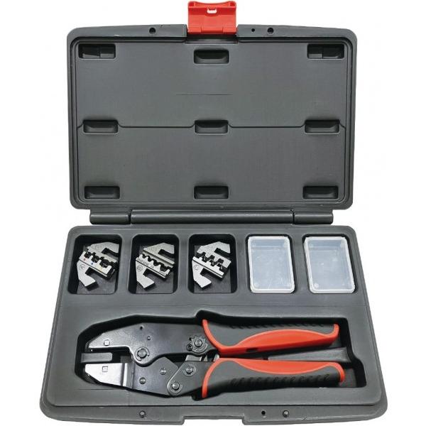 絶縁端子」 圧着可能サイズ(mm2):0.5〜1.0/1.5〜2.5/4.0〜6.0「裸端子用」 圧着可能サイズ(mm2):1.5/2.5/6.0/10「オープンバレル端子用」 圧着可能   【入数】 1セット 47162