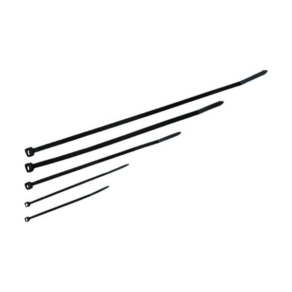 商品画像はイメージ画像です。実際とは異なる場合がございます。 ■特徴 結束バンドの先端がカーブしており、目通しがスムーズです。 優れたヘッド構造により、しっかり結束・固定します。  ■用途 屋外のケーブル・電線・配管の結束に。  ■仕様 屋...