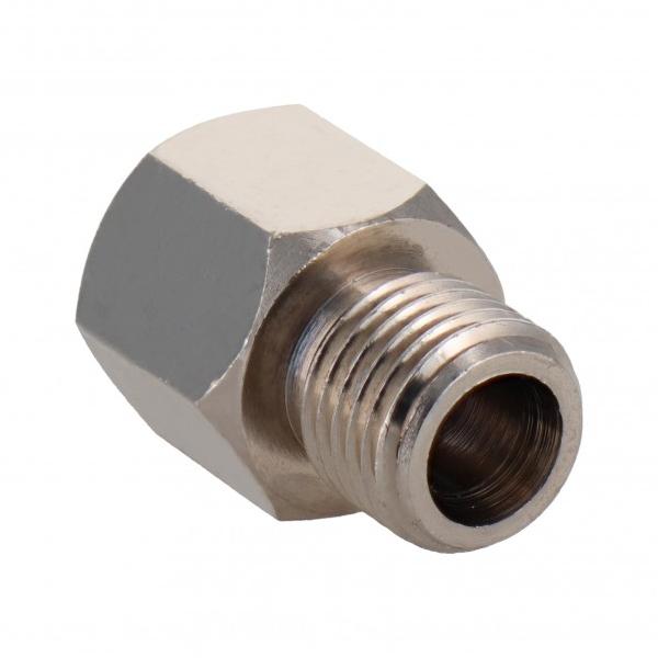 テーパーネジ、ストレートネジ変換にお使いください！ 本体ネジサイズ 凹Rc1/4(テーパーネジ)×凸G1/4(ストレートネジ) 機器の凸ネジがテーパーネジで出ているのをストレートネジに変換したい時 機器の凹ネジがストレートネジで出ているのを...