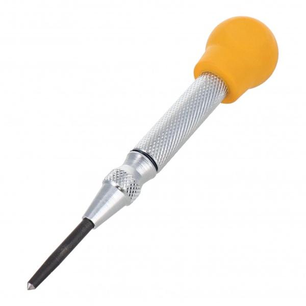 ハンマー不要 確実に打てる ！ 手間いらず ！ 先端にかかる力 6〜8kg/cm2 先端軸径 3.5mm 超硬チップ付 片手で頭部を押さえ正確な目打ち作業ができます(ハンマー不要) グリップを回し、強弱の調整ができます グリップに持ちやすい...