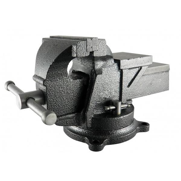 強靭な鋳鉄製！！360度回転盤付きで加工に便利！ 全長 335mm 口金幅 125mm 最大口開き 約110mm 口金の深さ 約68mm アンビル 90×70mm 重量 約10kg 強力タイプ アンビルが付き加工に便利！ 鋼鉄製の口金付 バ...