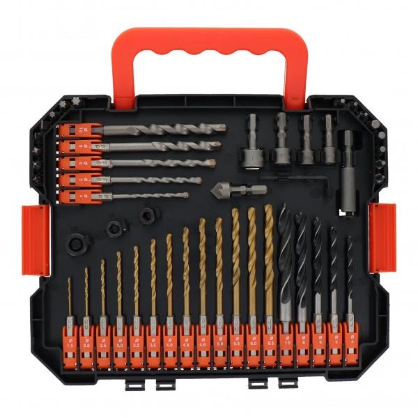 各種穴あけ、ねじ回しに対応した先端パーツの総合キット セット内容 鉄工ドリル:1.5/2.0/2.5/3.0/3.2/3.5/4.0/4.5/4.8/5.0/5.5/6.0/6.5mm コンクリートドリル:4/5/6/8/10mm 木工用ド...