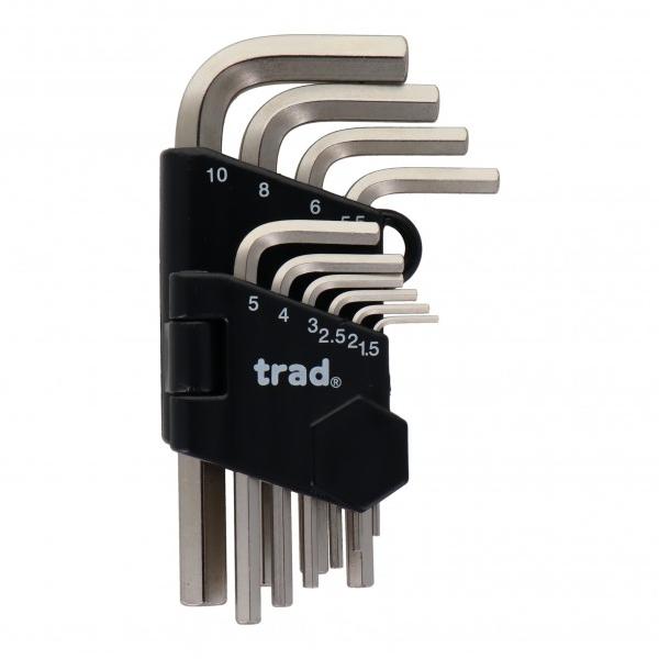 六角穴付ボルトの締め付け・ゆるめ作業に！ 自動車・機械など広範囲に使用でき、力が入れやすい 収納、取り外し簡単ダブルホルダー付 セット内容 1.5mm/2.0mm/2.5mm/3.0mm/4.0mm/5.0mm/5.5mm/6.0mm/8....