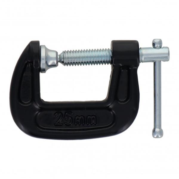 接着・溶接・工作作業時の固定に最適！鋳物の強靭さでズレずに決まる 本体寸法（H×W×D） H50×W70×D15mm 最大口開き 約25mm アゴの深さ 28mm 接着・溶接・工作の固定作業に 丈夫な鋳鉄製クランプ   【サイズ】 25mm...