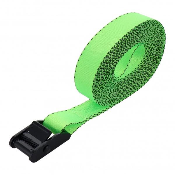 簡単に荷締めができる！ ベルト長さ 6m ベルト幅 25mm 耐荷重 80kg 破断強度 400kg ベルト式だから、結束固定するものを傷つけにくい！ 軽量物の荷締めに 家庭内や倉庫内の荷崩れ防止に 旅行や収納時などのケースの開き防止に け...