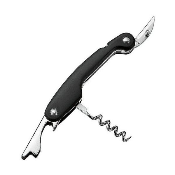 ■特徴 カット、栓抜き、コルク抜きの3wayで使るソムリエナイフです。  ■用途 ワインの栓抜きに。  ■仕様 耐熱温度80度  ■材質 本体：ABS樹脂(シリコーン塗装) 金属部：ステンレス鋼    【入数】 1丁 KIB201