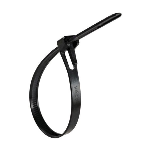 ■特長 屋外でもご使用いただけます。  繰り返し使用可能です。  日本製商品です。  ■用途 仮止め用。  ■仕様 色:黒 幅(mm):7.4 長さ(mm):200 厚さ(mm):1.2 最大結束径(mm):55 引張強度(N):294 最...