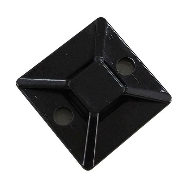 ■仕様 色:黒 固定方法:粘着テープ・ビス 縦(mm):19.2 横(mm):19.2 高さ(mm):4 使用結束バンド幅(mm):〜4.1   【重量】 84g 【入数】 100個 BS20GB