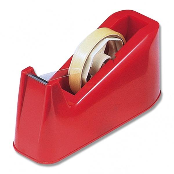 一般的なセロテープカッター台です。 重量1.3kg安定感に優れています。   【サイズ】 85×210×100mm 【カラー】 レッド 【重量】 1300G 【入数】 1個 【原産国】 中国製 003700111