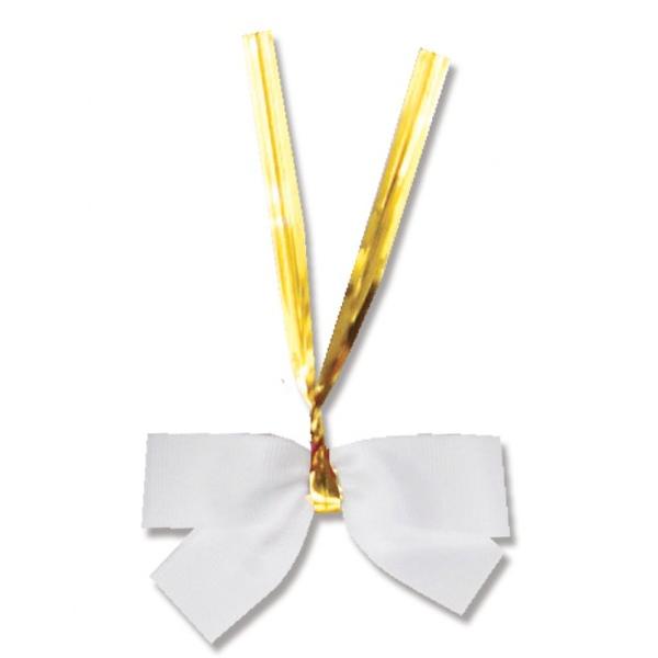 キャピタルリボンで作ったリボンにカラータイを付けました。 袋の口留めなどにご利用ください   【サイズ】 50×60mm 【カラー】 白 【入数】 20個 001423511