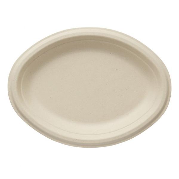発芽しやすく成長が早い竹を原料とし、埋めると土に還る生分解性のある環境配慮型のペーパーウェアです。 だ円形プレートタイプ。 ベージュに近いナチュラルな色味・風合いを持ち、ワンプレートランチやメインディッシュの使用はもちろん、ホームパーティや...