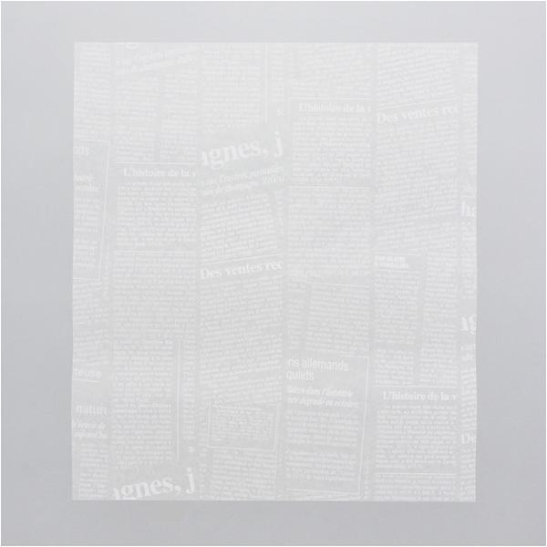 両面がWAX加工されたシートです。 ベーキング・クッキング・ランチ・製菓ラッピングにぴったりの使いやすいサイズです。 人気の英字新聞のデザイン。   【サイズ】 218×250mm 【カラー】 ニュースレター白 【入数】 100枚 0045...