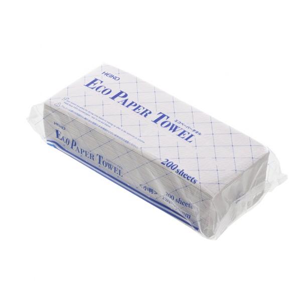 再生紙を100％使用した環境に優しいペーパータオル。 店舗やオフィス等の化粧室での手拭き用として最もよいサイズです。   【サイズ】 220×170mm 【カラー】 白 【入数】 200枚 004722002