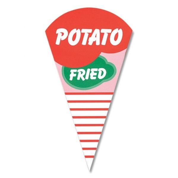 ポテト用の袋です。 内容量:約230cc   【サイズ】 120×230mm 【カラー】 赤/緑/白 【入数】 100枚 004738204