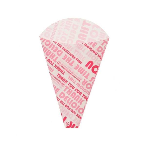 文化祭やバザー、お祭り、縁日など各種イベントで本格的なクレープ屋さんが出来る三角の袋です。 100枚単位でお求めいただけます。 店関係の方にもおすすめです。   【サイズ】 120×190mm 【カラー】 ピンク 【入数】 100枚 004...