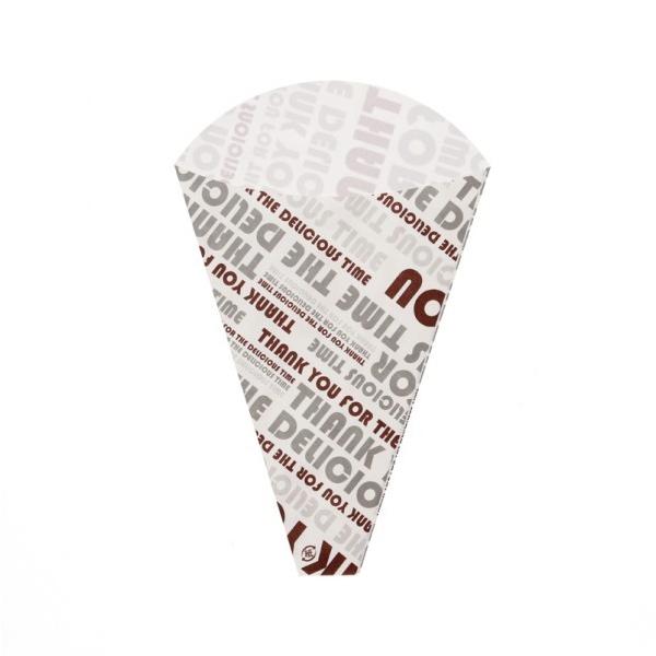 文化祭やバザー、お祭り、縁日など各種イベントで本格的なクレープ屋さんが出来る三角の袋です。 100枚単位でお求めいただけます。 店関係の方にもおすすめです。   【サイズ】 120×190mm 【カラー】 ブラウン 【入数】 100枚 00...