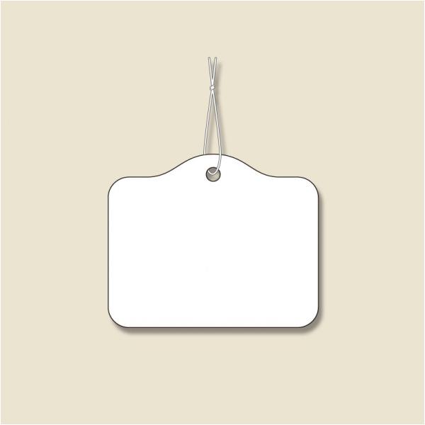 汎用性の高い白無地です。 こちらは白い糸付きです。 サイズ縦25×横30mm/糸の長さ:8cm   【入数】 1000枚 007104200