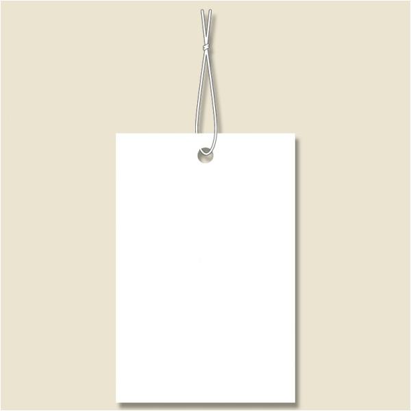 汎用性の高い白無地です。 白い糸付 サイズ縦68×横45mm/糸の長さ:11.5cm   【カラー】 ホワイト 【入数】 500枚 007160600