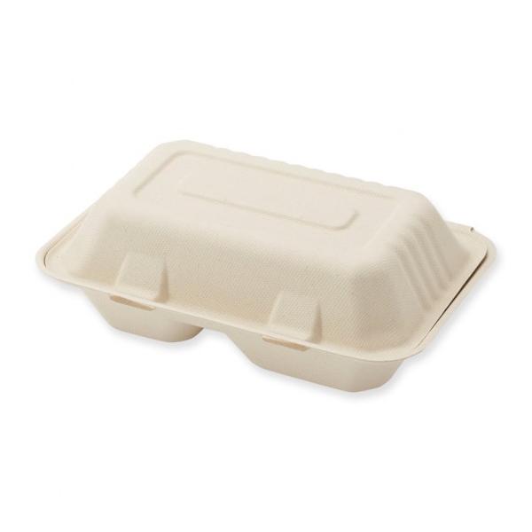 発芽しやすく成長が早い竹を原料とし、埋めると土に還る生分解性のある環境配慮型のペーパーウェアです。 本体と蓋が一体式のフードパックタイプ、2つの仕切り付きです。 ベージュに近いナチュラルな色味・風合いを持ち、テイクアウト・フードデリバリー・...