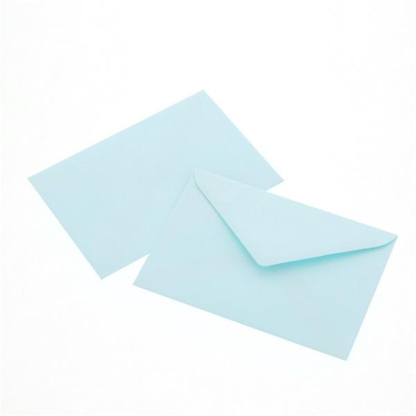 オリジナル洋型封筒です。 優しい色合いで書く文字を引き立たせます。   【サイズ】 114×162mm（定形） 【カラー】 パステルブルー 【入数】 100枚 007527901