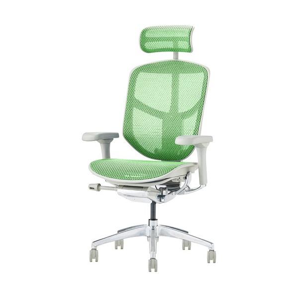 ■特長 腰へのフィット感・サポートに重点を置いて設計された高機能チェアです。  ■用途 デスクチェア・オフィスチェア・在宅用チェア・マネージメントチェア ■仕様 張地:エラストメリックメッシュ 背面色:グリーン 座面色:グリーン 脚色:アル...