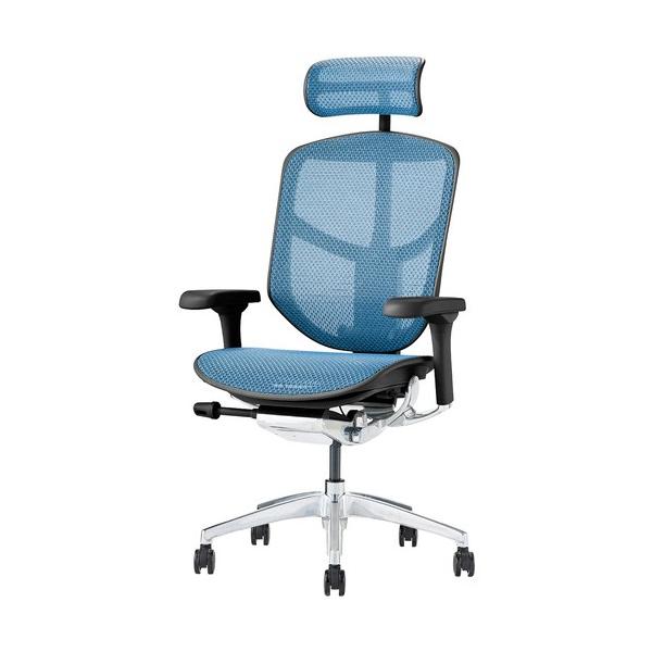 ■特長 腰へのフィット感・サポートに重点を置いて設計された高機能チェアです。  ■用途 デスクチェア・オフィスチェア・在宅用チェア・マネージメントチェア ■仕様 張地:エラストメリックメッシュ 背面色:ブルー 座面色:ブルー 脚色:アルミ ...