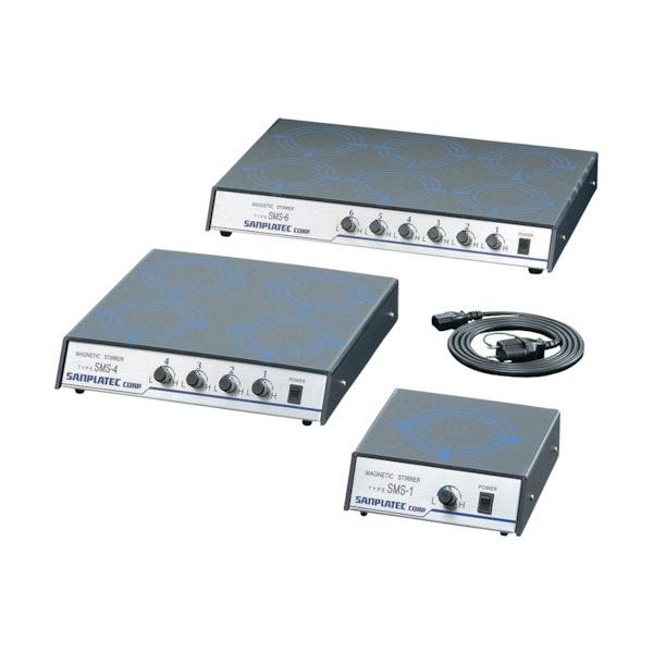 ■特徴 安定性に優れた薄型スターラー。 DCブラシレスモーター使用の安全タイプ。 シングル（SMS-1）、4連（SMS-4）、6連（SMS-6）の3タイプ。 SMS-4、SMS-6には個別で調節可能なコントロールスイッチが付いています。 本...