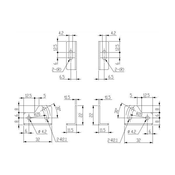 ■特徴 L・Rのセット販売となります。 ■用途 ミニシリンダー・スリム（MCDP）用  ■仕様 ミニシリンダーの取付角度が必要な場合に使用して下さい。    【重量】 60G 【原産国】 中国製 MCDPAJBKT