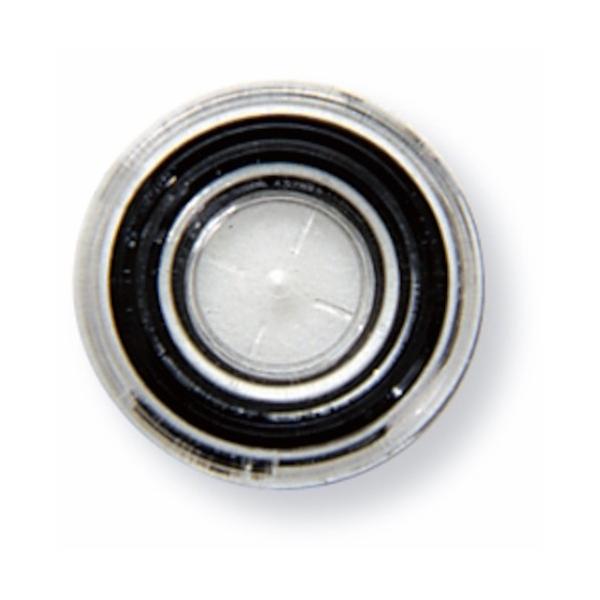 ■特徴 中心器の上にコンパスの針を置き使用することで、針による図面の穴あきを防ぎます。  ■仕様 サイズ：11ｘ11ｘ3ｍｍ    【入数】 1点 553G