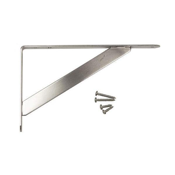 ■特徴 ステンレス鋼製の棚受です。 だるま型の取付穴により、施工が簡単です。 ■仕様 サテン仕上げ ■材質 ステンレス鋼(SUS304) ■付属品 十字穴付バインドタッピンねじ（ステンレス鋼） ■注意 強度のある場所に、付属ねじでしっかりと...