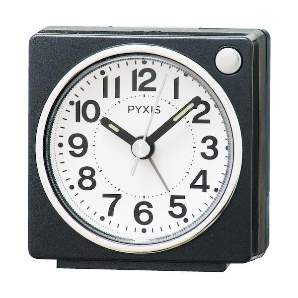 置き場所を選ばないコンパクトサイズのクオーツ目ざましです クオーツ 電子音 スヌーズ ライト 蓄光 スイープ 色:黒メタリック 高さ(mm):65 厚さ(mm):38 電源:単三アルカリ電池×1（別売） 電池寿命:約1年   【入数】 1個...