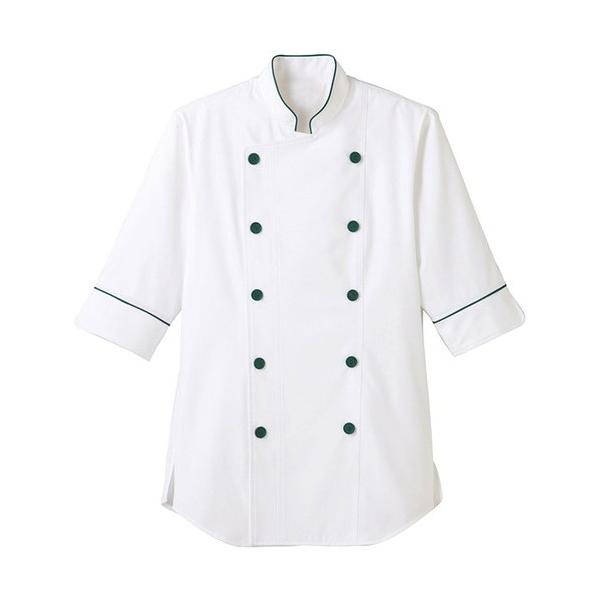 ■特徴 同色のテープと釦のアクセントがスマートな印象に。 ホワイトを基調とした汎用性の高いショップコートです。 水仕事など、腕まくりの手間なく作業ができる七分袖。 ■用途 接客、オールジャンルの飲食店向けユニフォーム ■仕様 裾脇スリット ...
