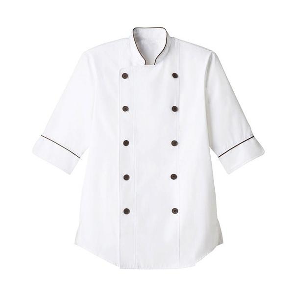 ■特徴 同色のテープと釦のアクセントがスマートな印象に。 ホワイトを基調とした汎用性の高いショップコートです。 水仕事など、腕まくりの手間なく作業ができる七分袖。 ■用途 接客、オールジャンルの飲食店向けユニフォーム ■仕様 裾脇スリット ...