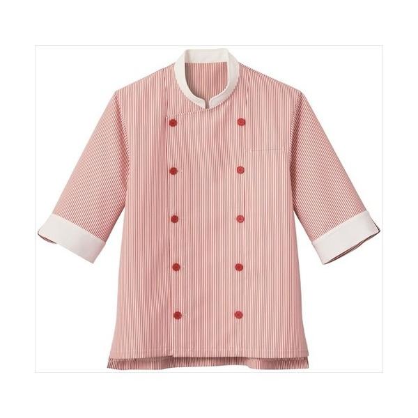 ■特徴 爽やかストライプの衛生対策機能が充実したショップコートです。 塩素系漂白剤による退色を防ぐ素材機能から、元の色合いが持続します。 水仕事など、腕まくりの手間なく作業ができる七分袖。 ■用途 接客、オールジャンルの飲食店向けユニフォー...