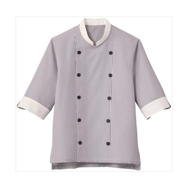 ■特徴 爽やかストライプの衛生対策機能が充実したショップコートです。 塩素系漂白剤による退色を防ぐ素材機能から、元の色合いが持続します。 水仕事など、腕まくりの手間なく作業ができる七分袖。 ■用途 接客、オールジャンルの飲食店向けユニフォー...