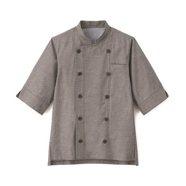 ■特徴 杢調の播州織シリーズ。 空気をふくんだ柔らかな風合いは播州織ならではです。 水仕事など、腕まくりの手間なく作業ができる七分袖。 ■用途 接客、オールジャンルの飲食店向けユニフォーム ■仕様 襟裏メッシュ 左胸ポケット 裾脇スリット ...