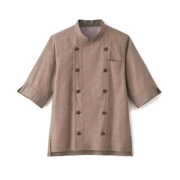 ■特徴 杢調の播州織シリーズ。 空気をふくんだ柔らかな風合いは播州織ならではです。 水仕事など、腕まくりの手間なく作業ができる七分袖。 ■用途 接客、オールジャンルの飲食店向けユニフォーム ■仕様 襟裏メッシュ 左胸ポケット 裾脇スリット ...