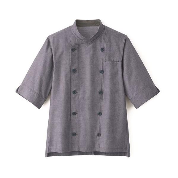 ■特徴 杢調の播州織シリーズ。 空気をふくんだ柔らかな風合いは播州織ならではです。 水仕事など、腕まくりの手間なく作業ができる七分袖。 ■用途 接客、オールジャンルの飲食店向けユニフォーム ■仕様 襟裏メッシュ 左胸ポケット 裾脇スリット ...