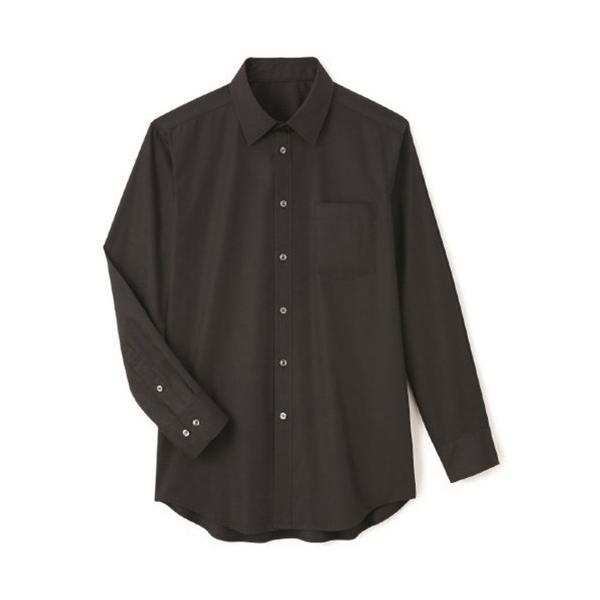 ■特徴 シャツ地に相性の良いブロード素材。 汎用性の高い定番シャツです。 ■用途 接客、オールジャンルの飲食店向けユニフォーム ■仕様 左胸ポケット ■材質 ブロード（ポリエステル65%・綿35%）    【サイズ】 M 【カラー】 ブラッ...