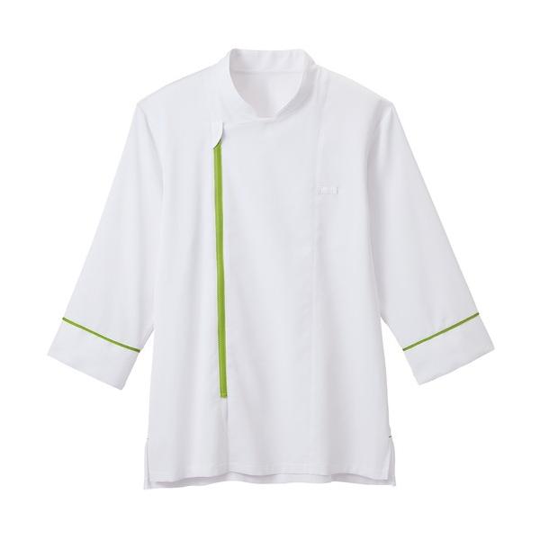 ■特徴 高機能・快適素材を使用した、軽量で動きやすいショップコートです。 着脱しやすいファスナー仕様&amp;ネームループ付きで、業務中の利便性にも配慮しています。 ポケットなしで異物混入リスクを軽減、袖の内側には体毛落下防止ネットを備えた...