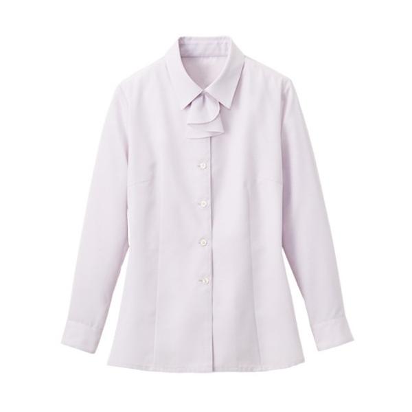 ■特徴 白×カラーの交織により、上品でやさしい色味に仕上げたレディース長袖ブラウスです。 キレイめな綾目の光沢感が、女性らしさを引き立てるツイル素材を使用。 取り外し可能な共布リボン付きで、シーンに合わせた着こなしが可能です。 台衿付きのシ...