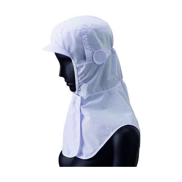 ■特徴 ツバは耐洗濯性の高い織芯、頬、首はニット素材で落髪・ズレを防止します。立体ケープで動きやすさも考慮しています。前部の留めはマジックテープで調整可能です。メガネ差しはスリット式、後頭周り調整はゴム入りで、マスクは円掛け式です。  ■仕...