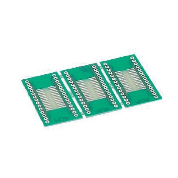 ■1.27mmピッチを2.54mmピッチ（2方向）シングルラインに変換します。 ■Max.28ピン対応です。 ■1枚の基板に同じパターンが3つ並んでいて、3分割して使用します。 ■ ●サイズ(mm):38.100×62.96 ●特長:1.2...