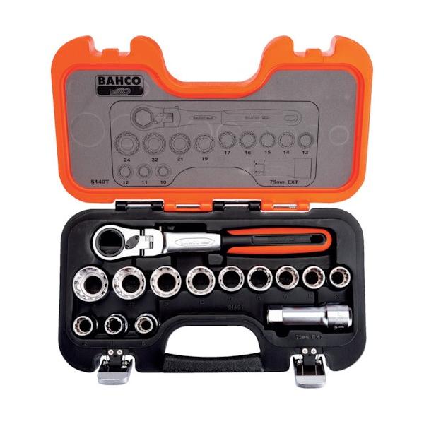 ■特徴 ISO1174及びDIN3120準拠 ■仕様 ソケット: 10、 11、 12、 13、 14、 15、 16、 17、 19、 21、 22 and 24 mm・72枚ギア5°アングル付 フレックスヘッドラチェット・エクステンショ...