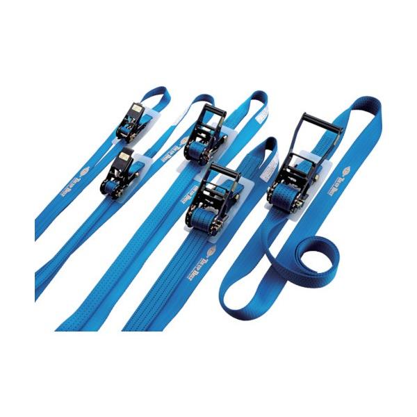 商品画像はイメージ画像です。実際とは異なる場合がございます。 ラチェットバックルの底部で荷物を傷付けないように、バックルシートが標準装備されています。 用途 パレットの荷物の結束に。 資材置き場等で、荷物を結束する際に。 ラチェットバックル...